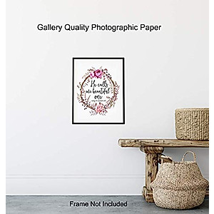 Inspirational Positive Quotes Christian Bible Verse Wall Decor - Religious Gift for Women, Girls, Teens - Blessed Scripture Wall Art for Bedroom, Living Room, Bathroom - 8x10 Motivational Poster