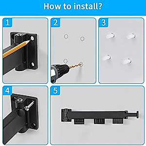 ETiME Wall Mounted Clothes Hanger Rack, Retractable Clothes Drying Rack,Space-Saver, Laundry Drying Rack,Collapsible, for Laundry,Balcony, Mudroom, Bedroom, Black