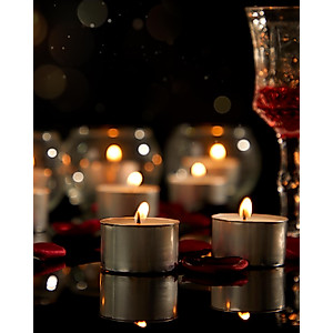 Tea Candles 100 Pack - 8 Hour Burn Time,Unscented Tea Lights Candles for Shabbat, Weddings, Christmas, Home Decor