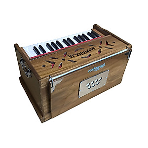 Harmonium #1, Maharaja Musicals, Handmade Harmonium, 2.5 Octave (Saptak), Standing, Burma Teak, Two Bellow, Padded Bag, Tuned A440, Natural Color, PDI-FFH