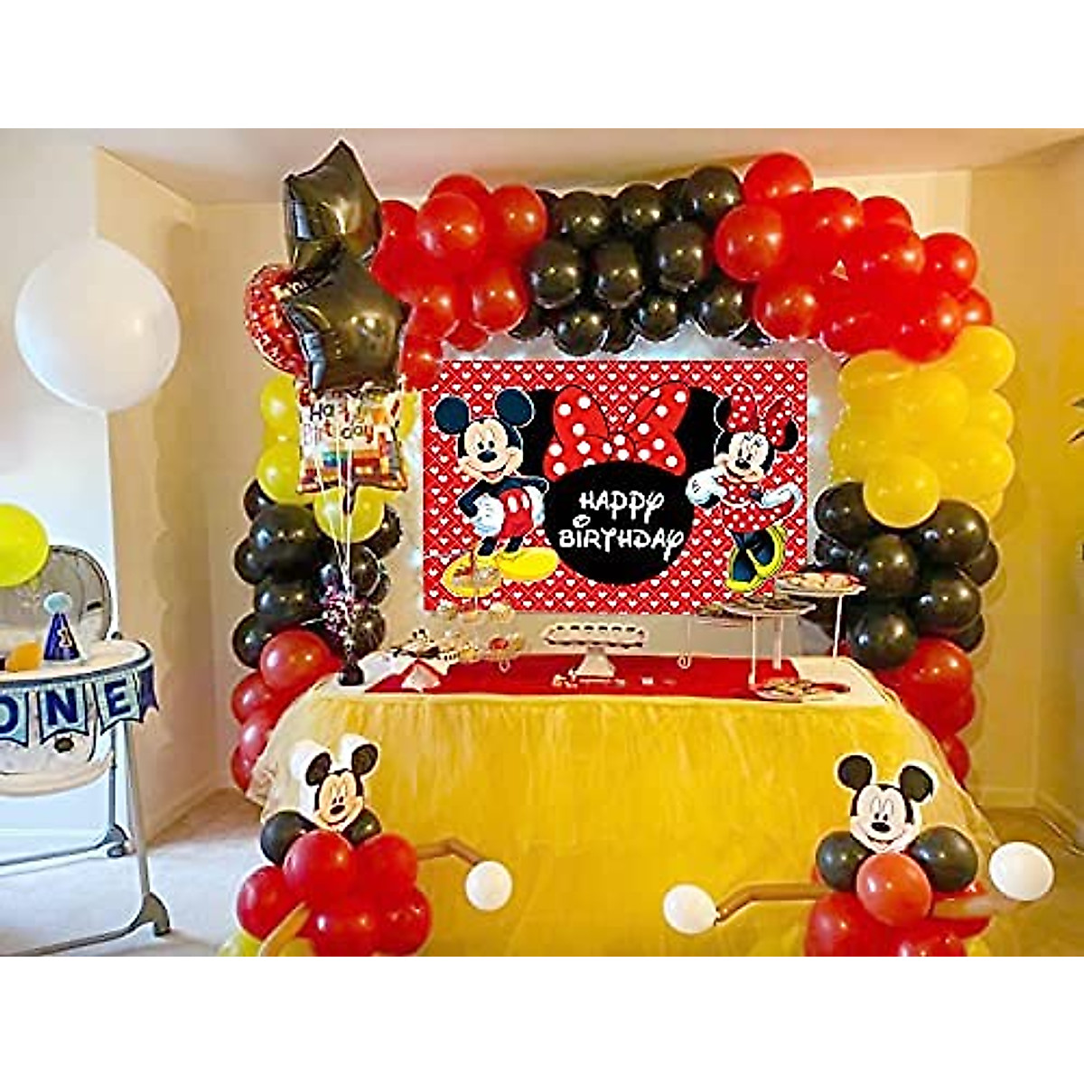 WRQ Baby Shower Mouse Party Backdrop Boys and Girls Photography Background 1 Birthday Birthday Party Decoration Supplies 7x5ft