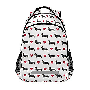 Dachshund Dog Love Heat Paw Print Backpacks Travel Laptop Daypack School Book Bag for Men Women Teens Kids
