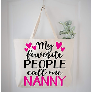 COCOVICI Nanny Tote Bag | My Favorite People Call Me Nanny | Grandma Gifts | Nanny Gifts | Nanny Christmas Gift | Christmas Gift from Grandkids