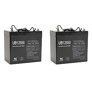 UPG UB12550 12V 55AH Internal Thread Battery for Tuffcare BX 6000, 6500-2 Pack