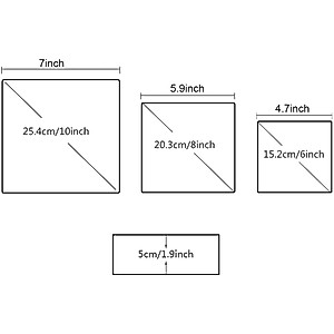 Jaquiain 3 Cake Rings, Square Mousse Mold Stainless Steel Cake Ring Non-Stick Dessert Ring Mould Baking Tool