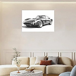 Car Poster Ferrari F40 Supercar Posters Racing Car Canvas Wall Art For Boy's Bedroom SuperCar Wall Decor Unframe-style 18x12inch(45x30cm)