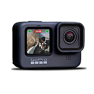 GoPro HERO9 Black - Waterproof Action Camera with Front LCD and Touch Rear Screens, 5K HD Video, 20MP Photos, 1080p Live Streaming, Stabilization + 32GB Card and 2 Extra Batteries