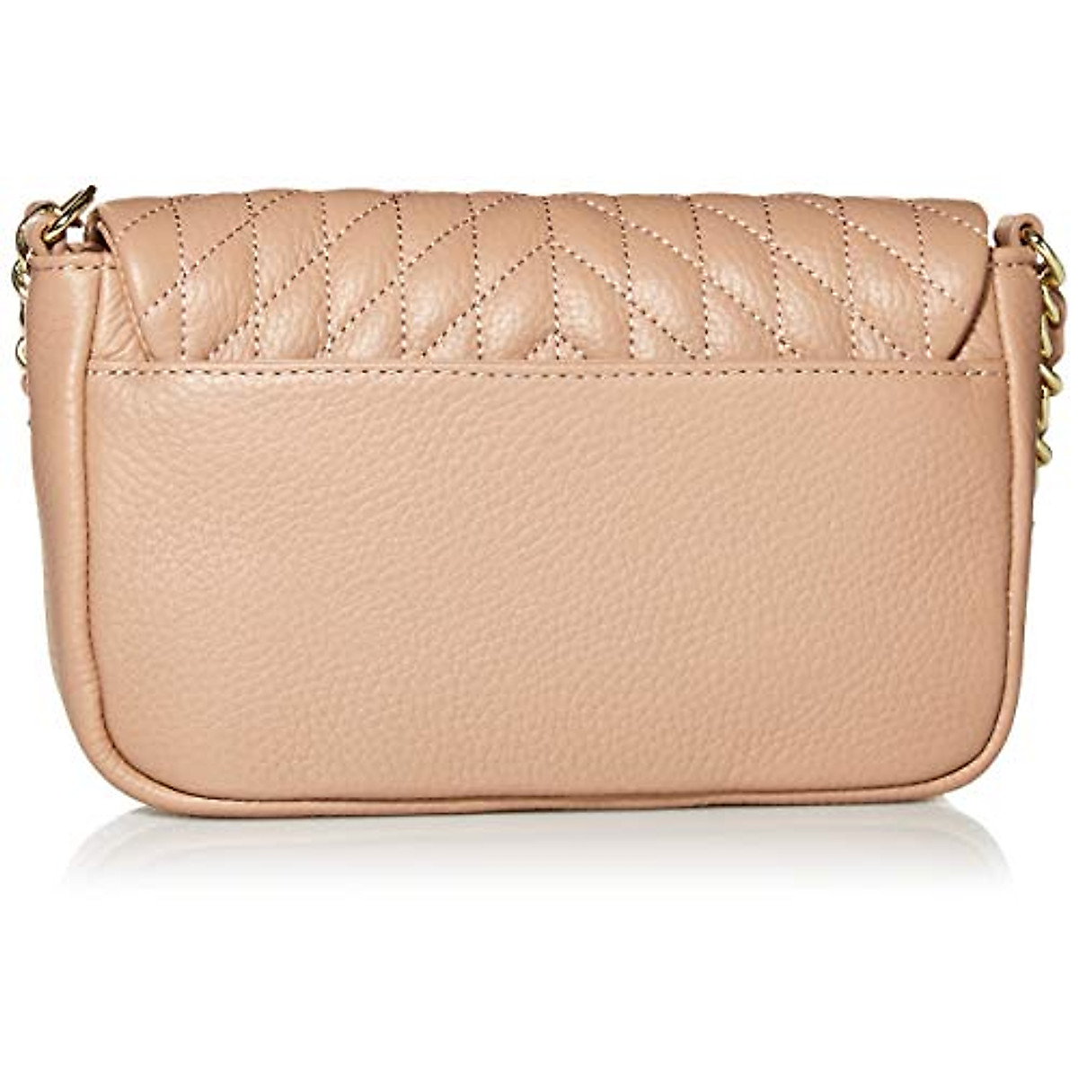 Karl Lagerfeld Paris womens Agyness Quilted Flap Crossbody, Almond, One Size US