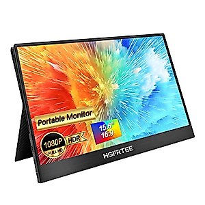 Portable Monitor 15.6inch 1080P FHD Laptop Monitor USB C HDMI Computer Display IPS Gaming Monitor w/Smart Cover & Screen Protector, Speakers, External Monitor for Laptop Phone PC Mac Xbox PS4 Switch