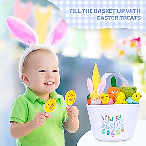 Newchin 9 Pcs Baby My First Easter Basket, Pre-Made Easter Basket Stuffers Toys for Easter Party Favors, Plush Easter Gifts for Toddlers Girls Boys - Includes Bunny Headband