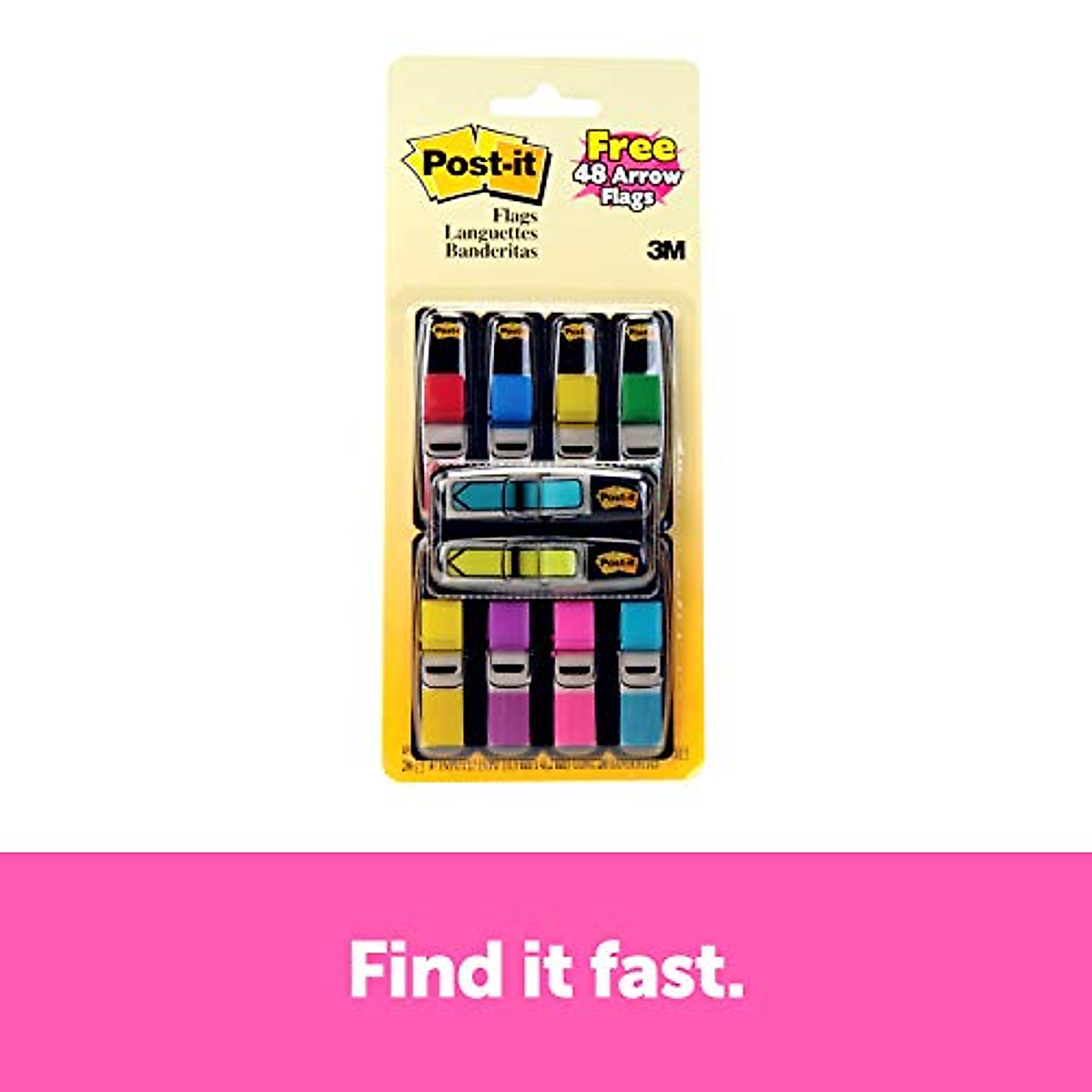 Post-it Flags Value Pack, 35/Dispenser, 8 Dispensers/Pack, .47 in Wide, Assorted Colors, Includes 48 FREE Arrow Flags (683-VAD1)