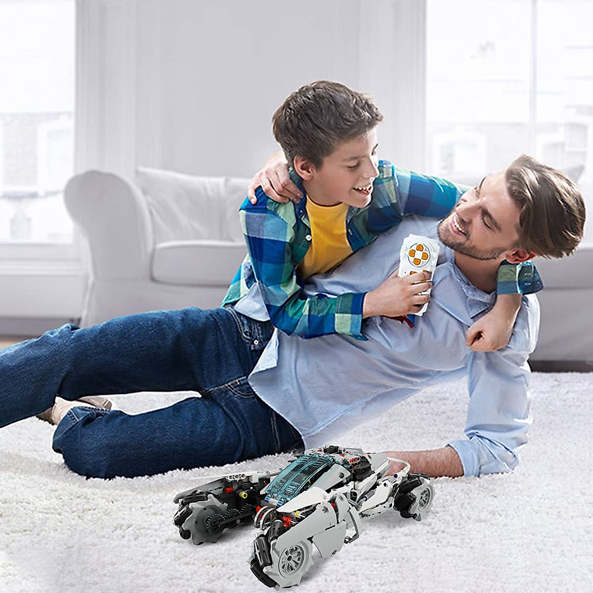 STEM Toys Building Toys RC Car Building Kit, 4WD Remote Control Car Building Kits for Boys and Girls 8-12 Years Old, Rechargeable Toy Building Sets RC&App Control Model Car Kits Gift (467 PCS)