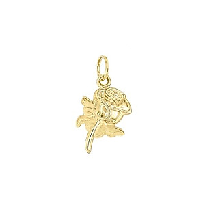 Lucchetta - Women's Rose Flower Pendant Charm Solid Yellow Gold | Romantic Jewelry from Italy for Her