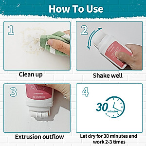 AUOMLVH White Paint For Wall,Small Roller Brush Wall Repair Tool,Eco-friendly Latex Paint with Small Roller Brush,Water-Based,Low VOC, Non-Toxic,The best choice for removing wall stains White Paint For Wall(white)