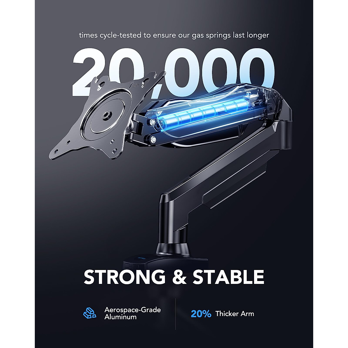 HUANUO Single Monitor Mount, 13 to 32 Inch Gas Monitor Arm