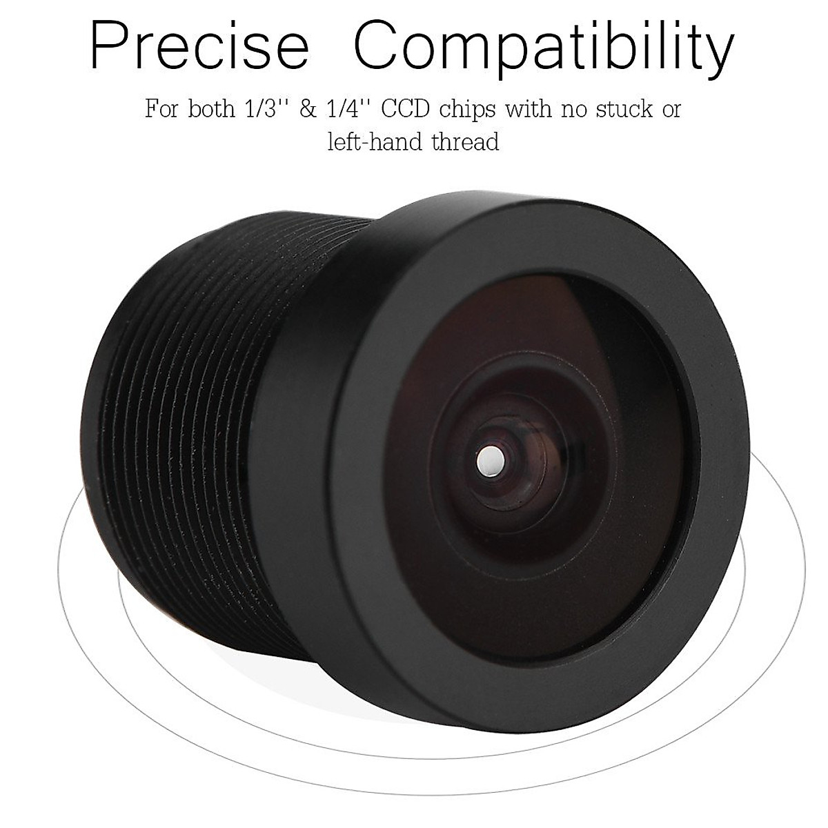 2.1mm Camera Lens, 150° Wide Angle HD IP Camera CCTV Lens for 1/3'' & 1/4'' CCD Chips Support Night Vision, 24-Hour for Security Surveillance Default