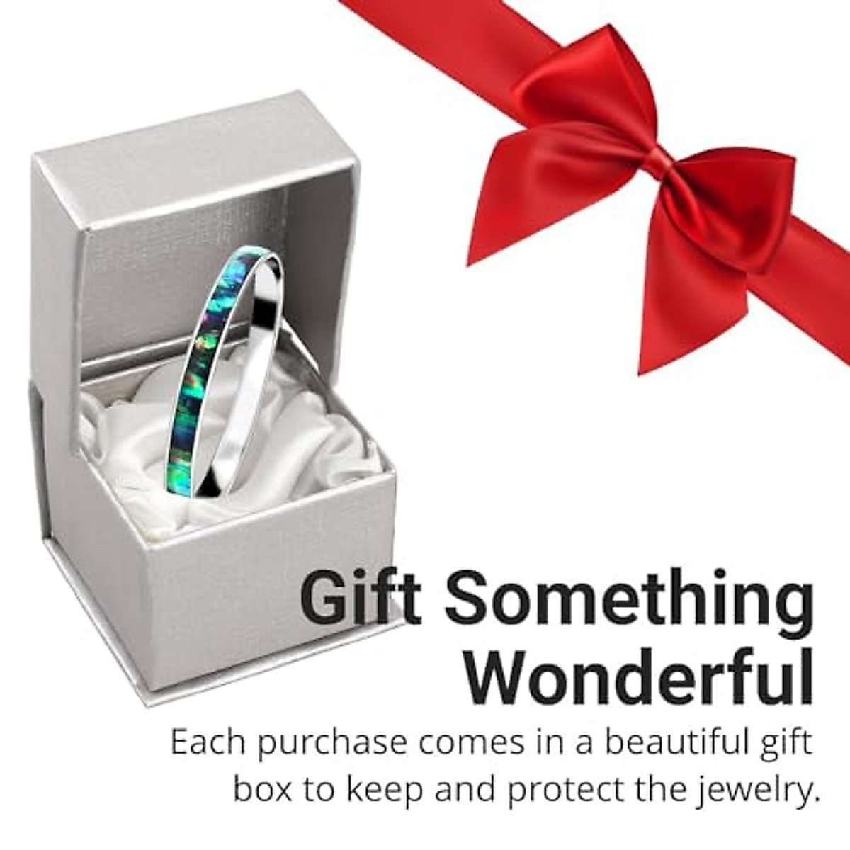 Shop LC Abalone Shell Bangle Bracelet in Stainless Steel - Genuine Handmade Abalone Boho Jewelry Birthday Gifts for Women - Natural Abalone Bali Enamel Bangles - 8.5"