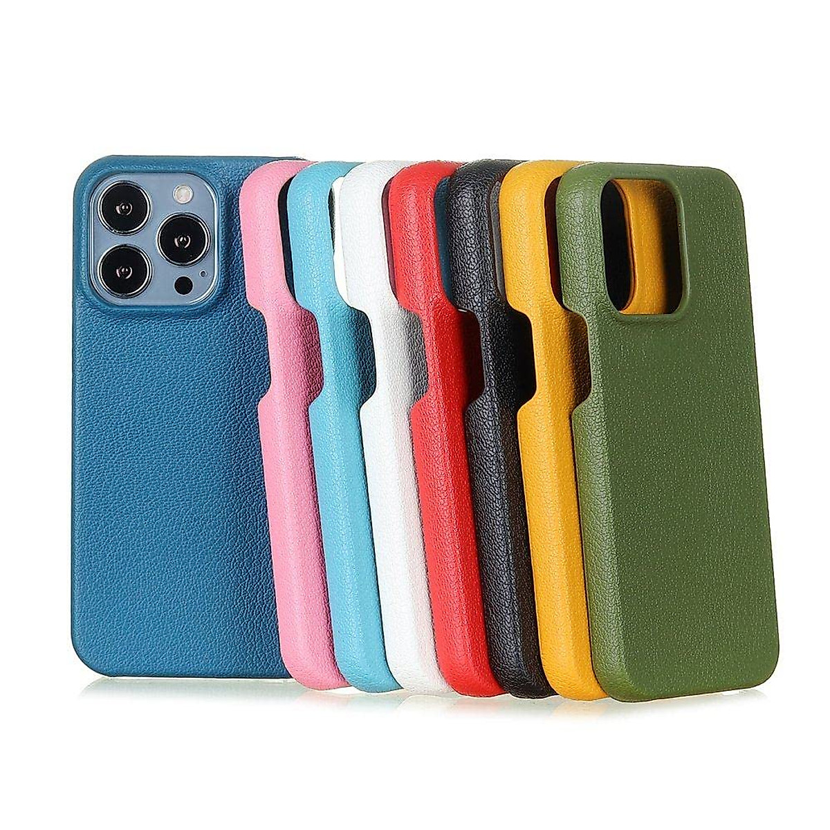 CLLDY Litchi Grain Leather Case for iPhone 14 13 11 12 Pro Max 13 Mini XR X XS Max 14 Plus Back Cover,Yellow,for iPhone X XS