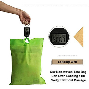 Muka (Price/100 PCS) 100 Pack Custom Print Non-Woven Die-Cut Handle Tote Bag Heat Sealed Shopping Bag Goodie Gift Bag for Packaging-Sky Blue-12"x16"