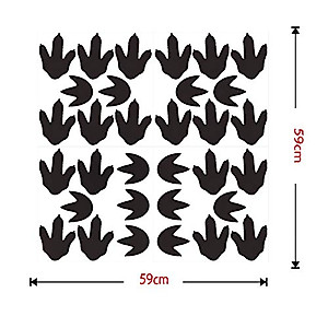 Bamsod Dinosaur Footprints Wall Stickers 32pcs Dinosaur Tracks Decals Dinosaur Decor Baby Nursery Decals Removable Peel and Stick Vinyl Decals