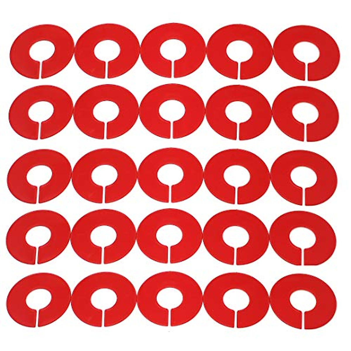 JSP Manufacturing Red Round Plastic Blank Rack Size Dividers - Multi-Pack (25)