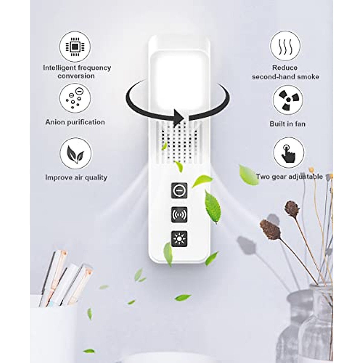 (2 Pack) Plug in Air Purifier for Home, Mini Portable Air Purifier Best for Home Office Car Room Bedrooms Toilets