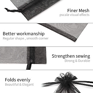 Akstore 100PCS 4x6 (10x15cm) Drawstring Organza Jewelry Favor Pouches Wedding Party Festival Gift Bags Candy Bags (Ivory)