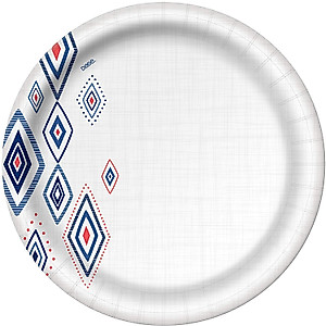Dixie Paper Plates, 10 1/16 inch, Dinner Size Printed Disposable Plate, 44 Count (Pack of 5) , Packaging and Design May Vary