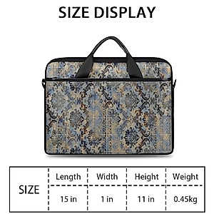 Vintage Boho Laptop Computer Bag Waterproof Shoulder Messenger Bag 13-15 inch Durable Laptop Tote Bag with Shoulder Strap Handle Lightweight Crossbody Briefcase