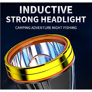 Super Bright Rechargeable High Power Headlamp, LED Headlamp Rechargeable Head Lamp, Head Lamps LED Rechargeable Bright Headlamp, Outdoor Waterproof Camping Running Portable Headlamp (2*White Light)