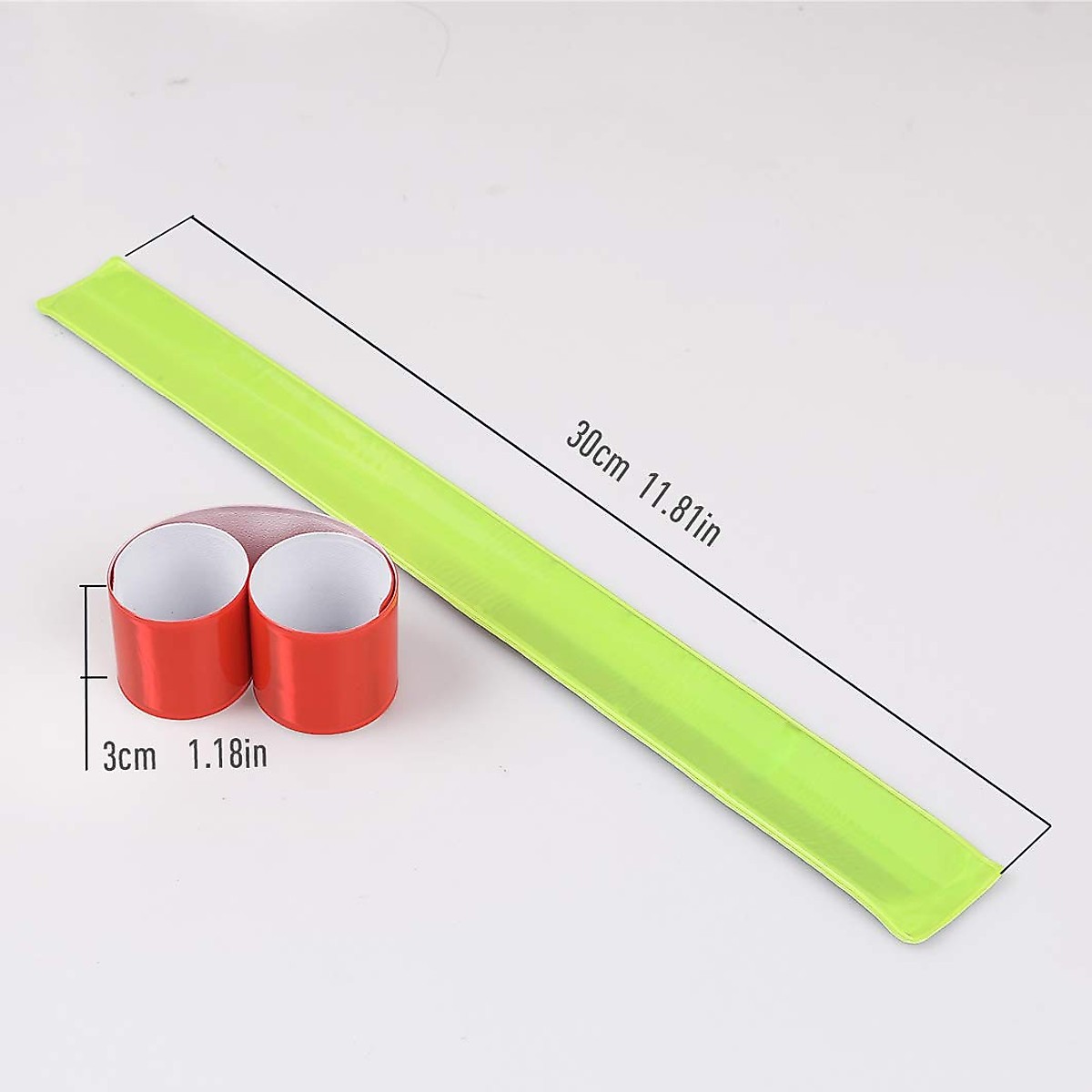 Cozihom Reflective Bands, Reflective Slap Bracelet, Reflective Wristband High Visibility Reflectors, for Night Run, Night Cycling, Night Working. 12PCS