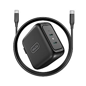 USB C Wall Charger,imuto 90W/60W GaN III Dual USB C Ports PD 3.0 Fast Charger Type C Block USB-C Power Adapter Charger Compatible MacBook Pro Macbook Air M1/M2 Laptop Steam Deck iPad iPhone with Cable