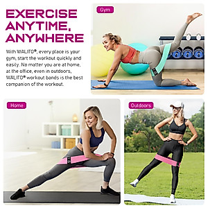 WALITO Resistance Bands for Legs and Butt, Fabric Exercise Loop Bands Yoga, Pilates, Rehab, Fitness and Home Workout, Strength Bands for Booty