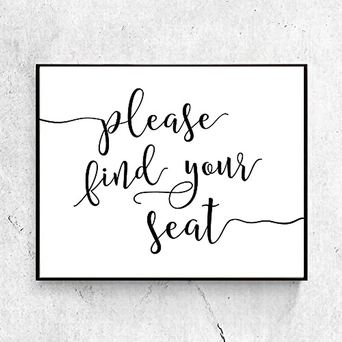 ZLKAPT Please Find Your Seat Sign, Wedding Sign, Shimmer Paper,Wedding Seating Sign, Wedding Reception Signs, Wedding Seats Sign, Rustic Sign 8x10inch