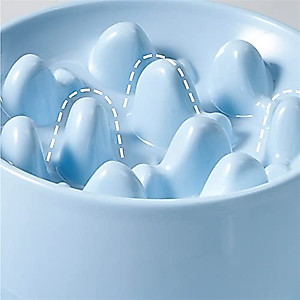 AHEGAS Dog Food Bowl Slow Food Basin Pet Cutlery Cat and Dog Universal to Prevent Obesity from Eating Too Fast Neck Protection Pet Supplies ( Color : Blue )