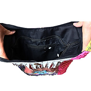 Bohemian Hippie Crossbody Shoulder Bag Sling Cotton Handmade Variety Patterns (2039 - Peace Sign)