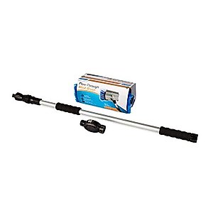 Camco RV Flow-Through Wash Brush | Features an Adjustable Handle, a Standard Garden Hose Connection, and an On/Off Button to Control Water Flow (43633)