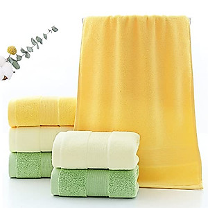 Pidada Hand Towels Set of 2 100% Cotton Absorbent Soft Towel for Bathroom 13.8 x 29.5 Inch (Yellow)
