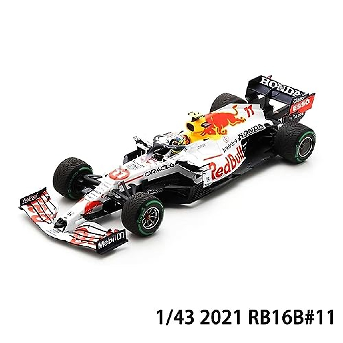 HNW 1:43 Racing F1 2021 RB16B NO.#33 Max Verstappen or NO.#11 Sergio Perez Die-Cast Vehicles Collectible Racing Model Car (RB16B 11# White W/Helmet)