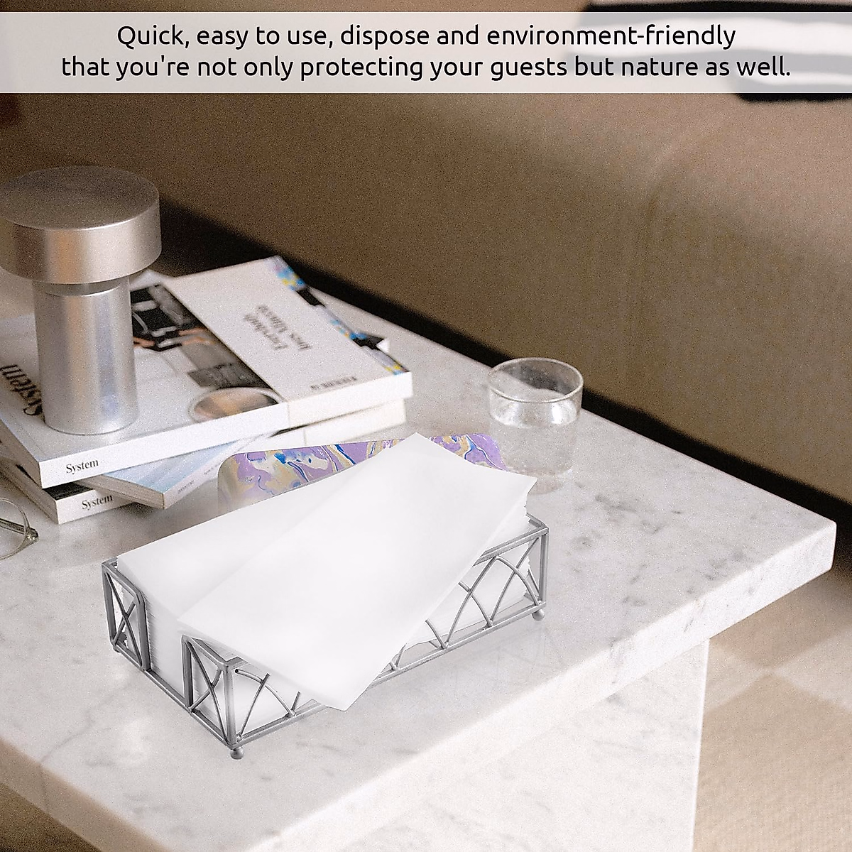 Trimming Shop White Disposable Linen Feel Cloth Napkins with Built-in Flatware Pocket, Pre-Folded Paper Hand Napkins for Wedding, Dinners, Events, Kitchen, Birthday Parties, Decoration (Pack of 50)