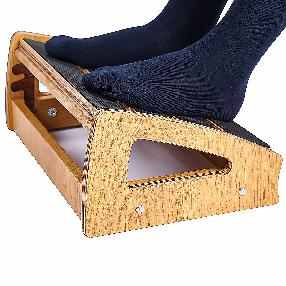 DT Adjustable Under Desk Footrest - Ergonomic Foot Rest for Under Desk at Work Foot Stool Under Desk with 4 Height Position & 20 Degree Tilt Angle Adjustment for Home, Office