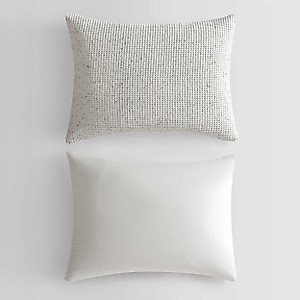 Calvin Klein - King Duvet Cover Set, Garment Washed Cotton Bedding with Matching Shams, Waffle Textured Home Decor (Speckled Waffle Ivory, King)