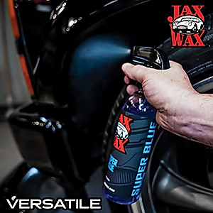 Jax Wax Super Blue Solvent - Commercial Grade Solvent Based Tire Dressing for Rubber, Plastic, and Vinyl, Tire Shine for Wet Looking Wheels – 16 Oz