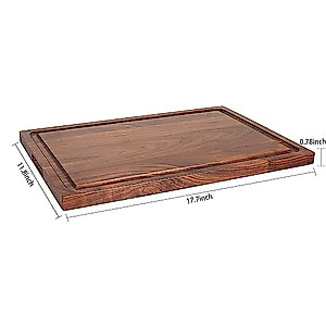 HomeEase Cutting Board for Kitchen, Heavy Duty Wood Cutting Board with Juice Groove, Butcher Block, Cheese Vegetable Charcuterie Board, Kitchen Chopping Board for Meat (Walnut)
