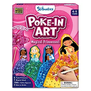 Skillmatics Poke-in Art - Magical Princesses, Easter Basket Stuffers, Mess-Free Fun for Kids, DIY Craft Kits, Creative Activity, Gifts for Girls & Boys Ages 4, 5, 6, 7, 8, 9