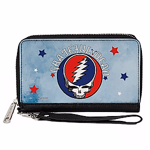 Buckle-Down Women's PU Zip Around Wallet Rectangle-Grateful Dead, 7.5"x4.5"