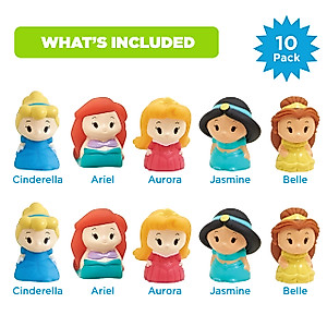 Disney Princess 10 Pc Finger Puppet Set - Party Favors, Educational, Bath Toys, Story Time, Floating Pool Toys, Beach Toys, Finger Toys, Playtime