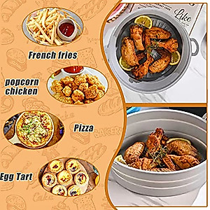 Buddeez foldable air fryer liner, silicone pot, air fryer liner basket, reusable air fryer basket, food safety air fryer oven accessories (7.5 inches [3 to 5 quarts]…