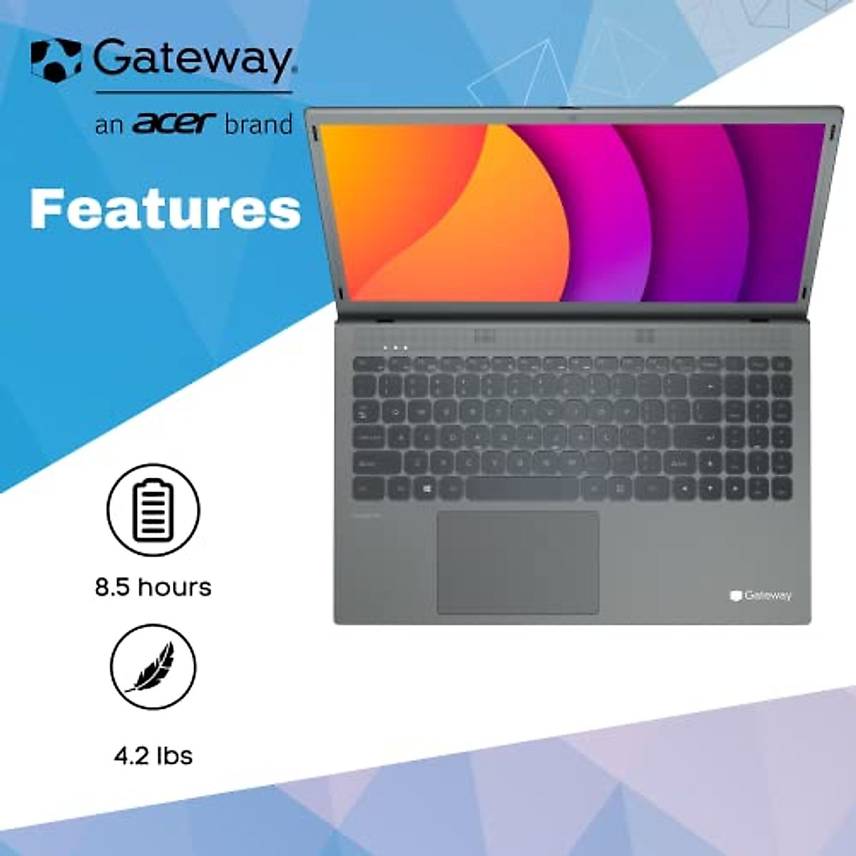 Gateway 15.6" FHD Ultra Slim Budget Notebook, Intel Pentium Processor (4-Core, up to 3.1 GHz), 4GB RAM, 128GB Storage, Precision Touchpad, HDMI, Windows 10S, Microsoft 365 1 Year, Charcoal Black