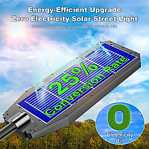 IOBZSM Solar Street Light 7000K 800000LM Auto On/Off Dusk to Dawn IP67 Waterproof Motion Sensor for Security & Outdoor Lighting (8000W-1Pack)